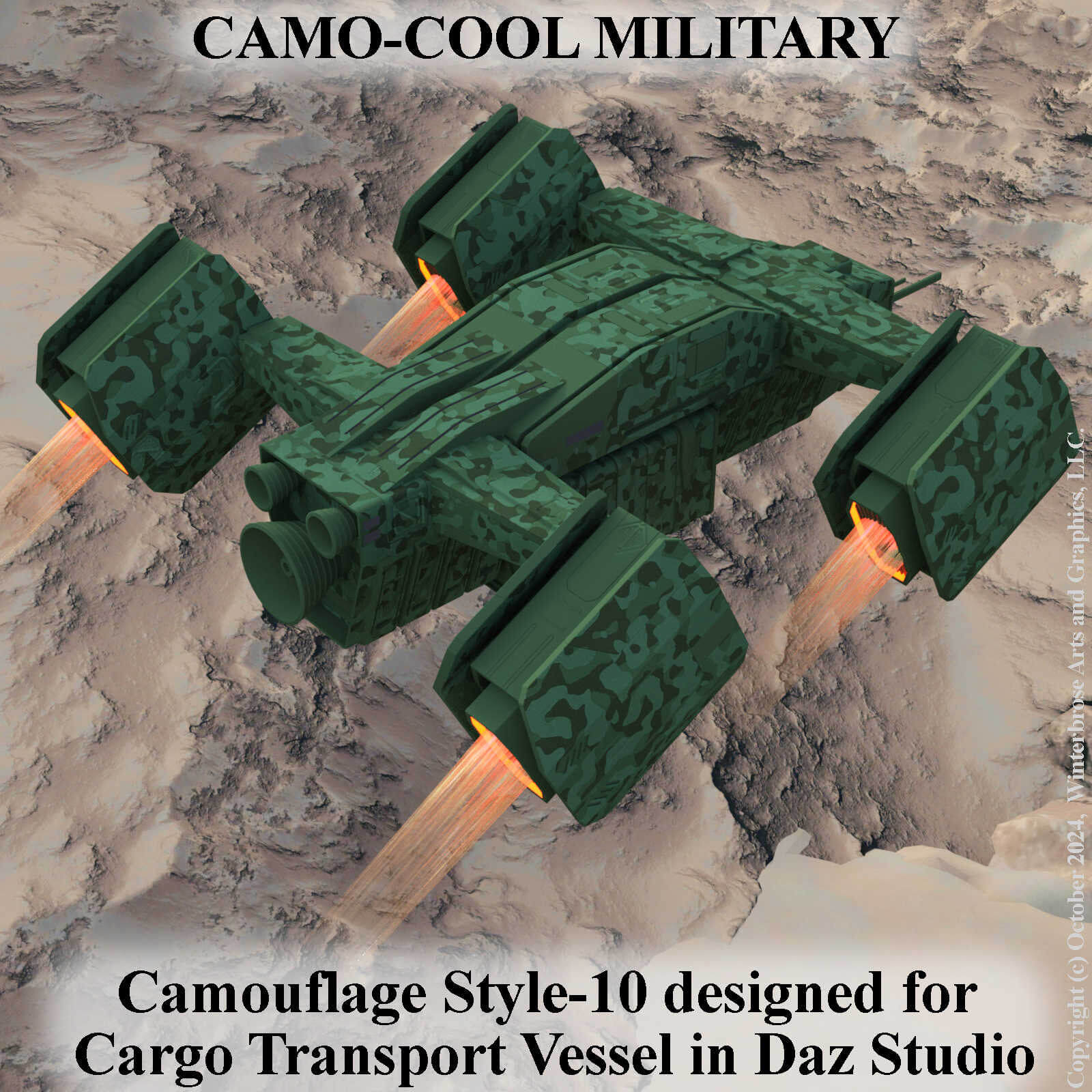 Camo-Cool Military Style-10 for Cargo Transport Vessel in DS Free 3D Material or Shader by rolow