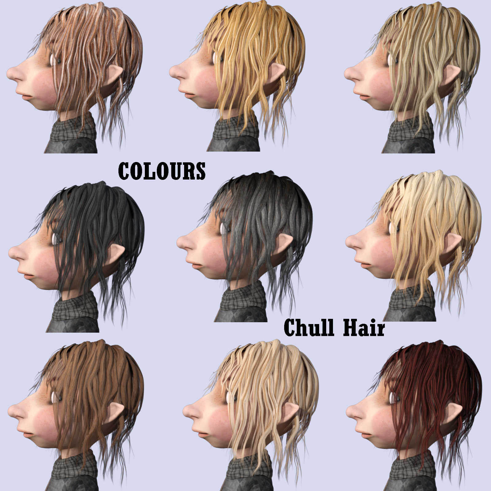 Colours for Chull Hair - Daz Content by rolow