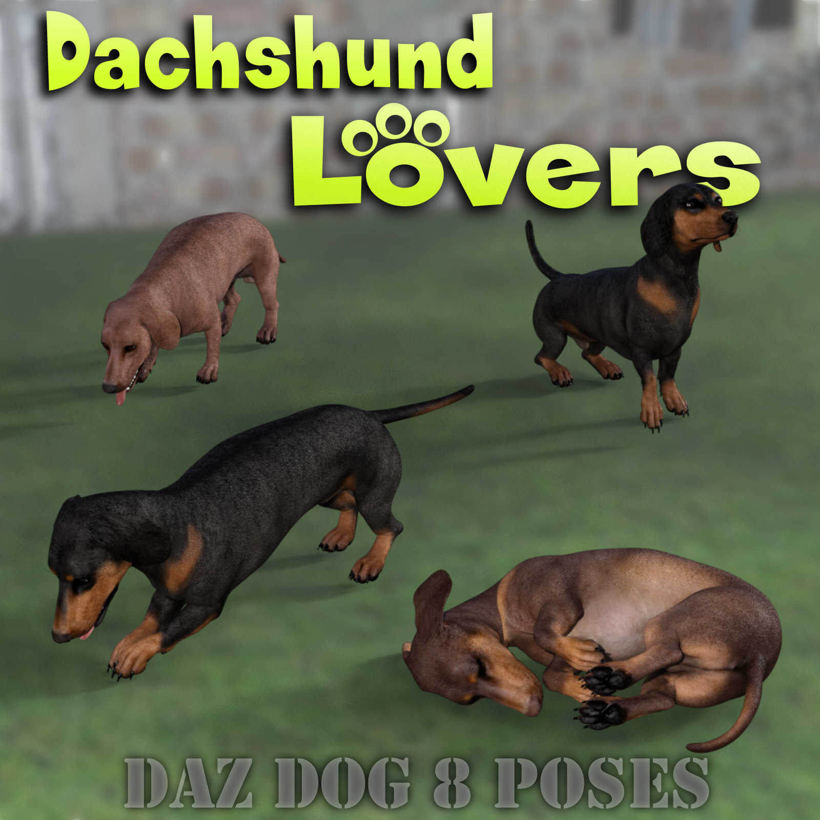 Dachshund Lovers Poses for Dachshund Breed (Daz Dog 8) - Daz Content by ...