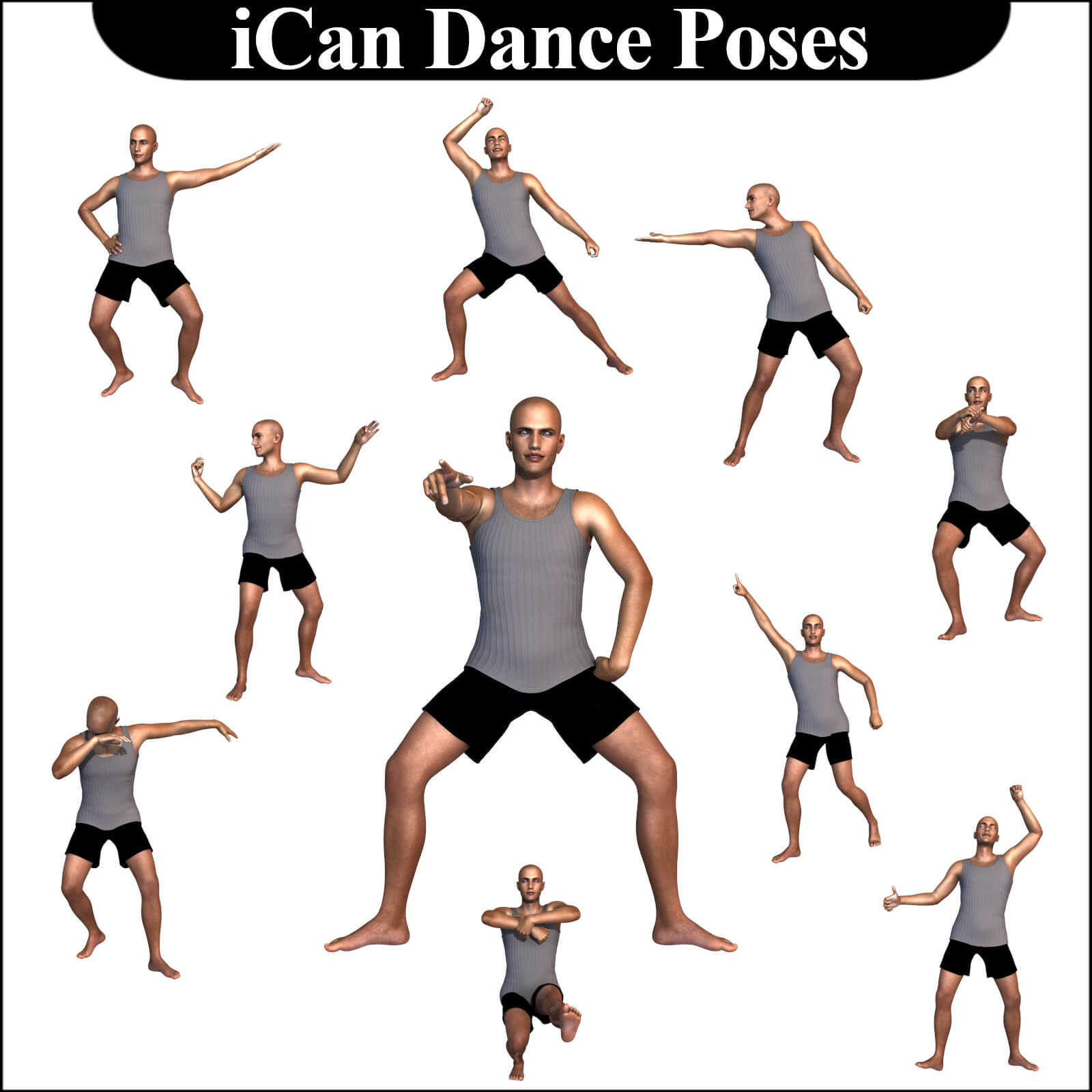iCan Dance Poses for Genesis 8 Male in Daz Studio by rolow