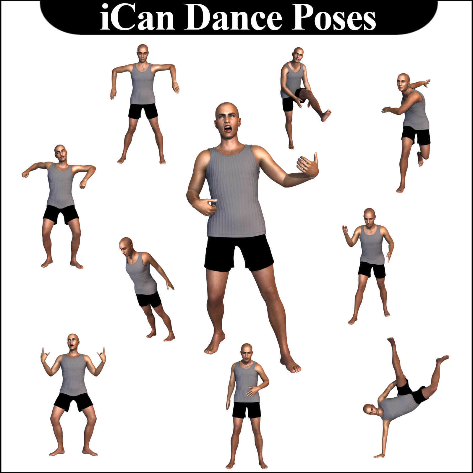 iCan Dance Poses for Genesis 8 Male in Daz Studio by rolow