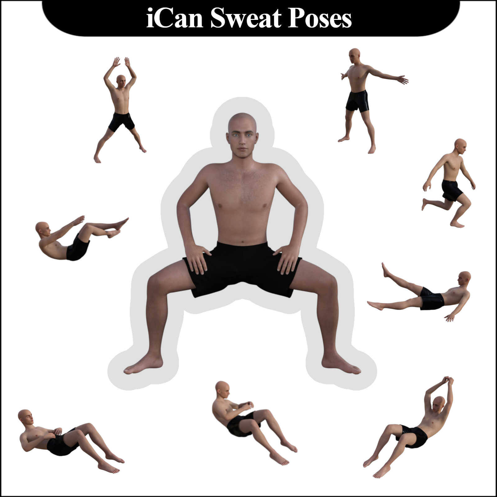 iCan Sweat Poses for Genesis 8 Male - Daz Content by rolow