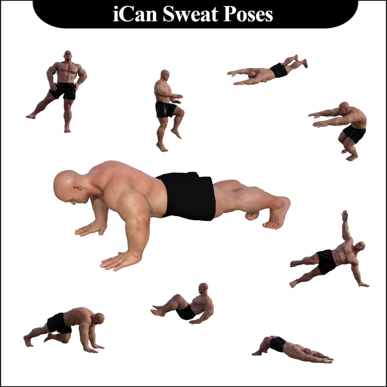 iCan Sweat Poses for The Brute 8 - Daz Content by rolow