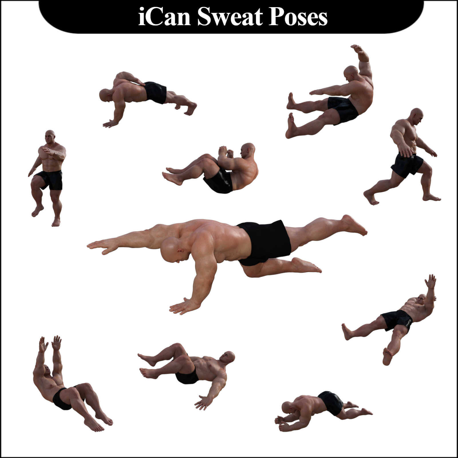 iCan Sweat Poses for The Brute 8 - Daz Content by rolow