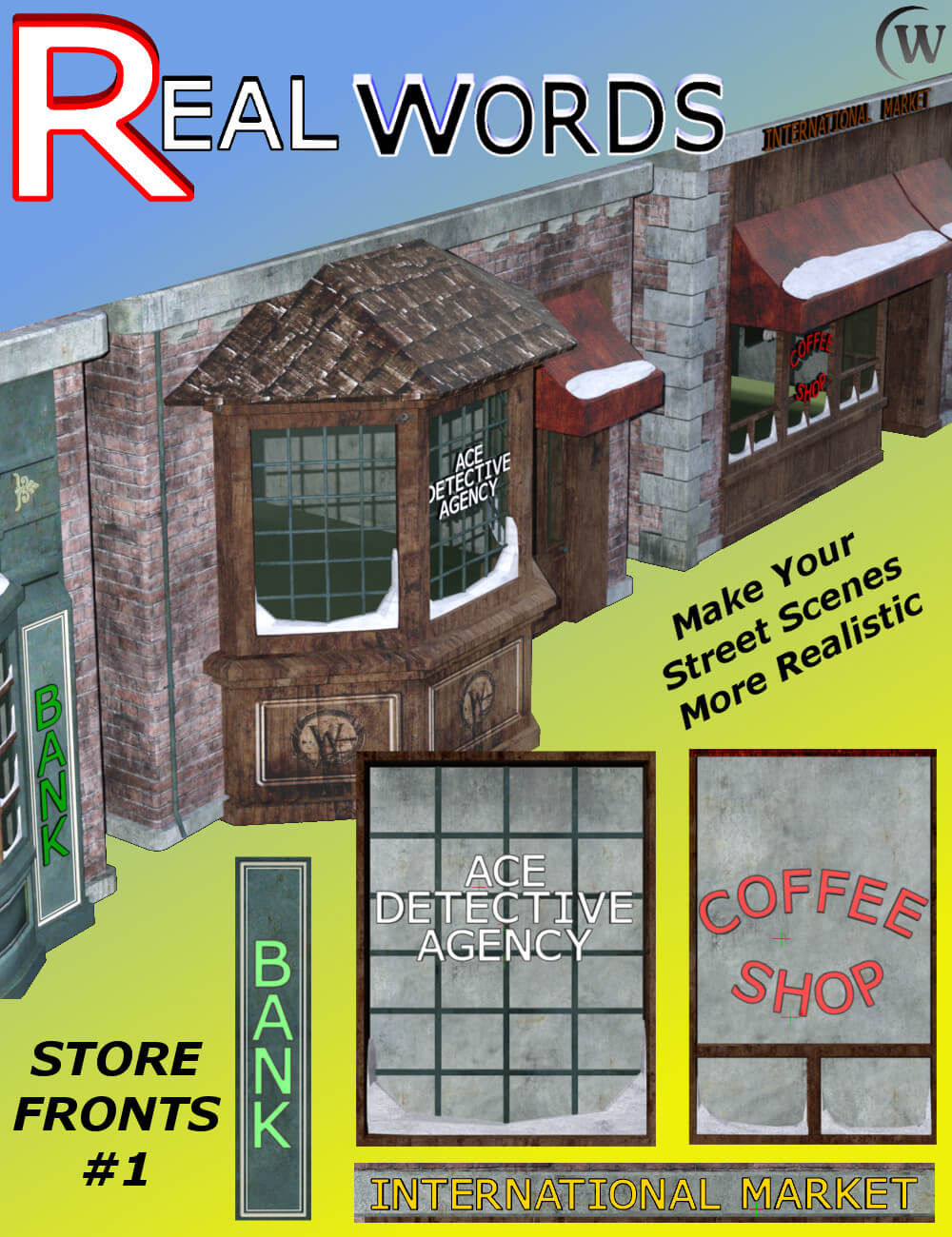 Real Words Props for Business Store Fronts - Daz Content by rolow
