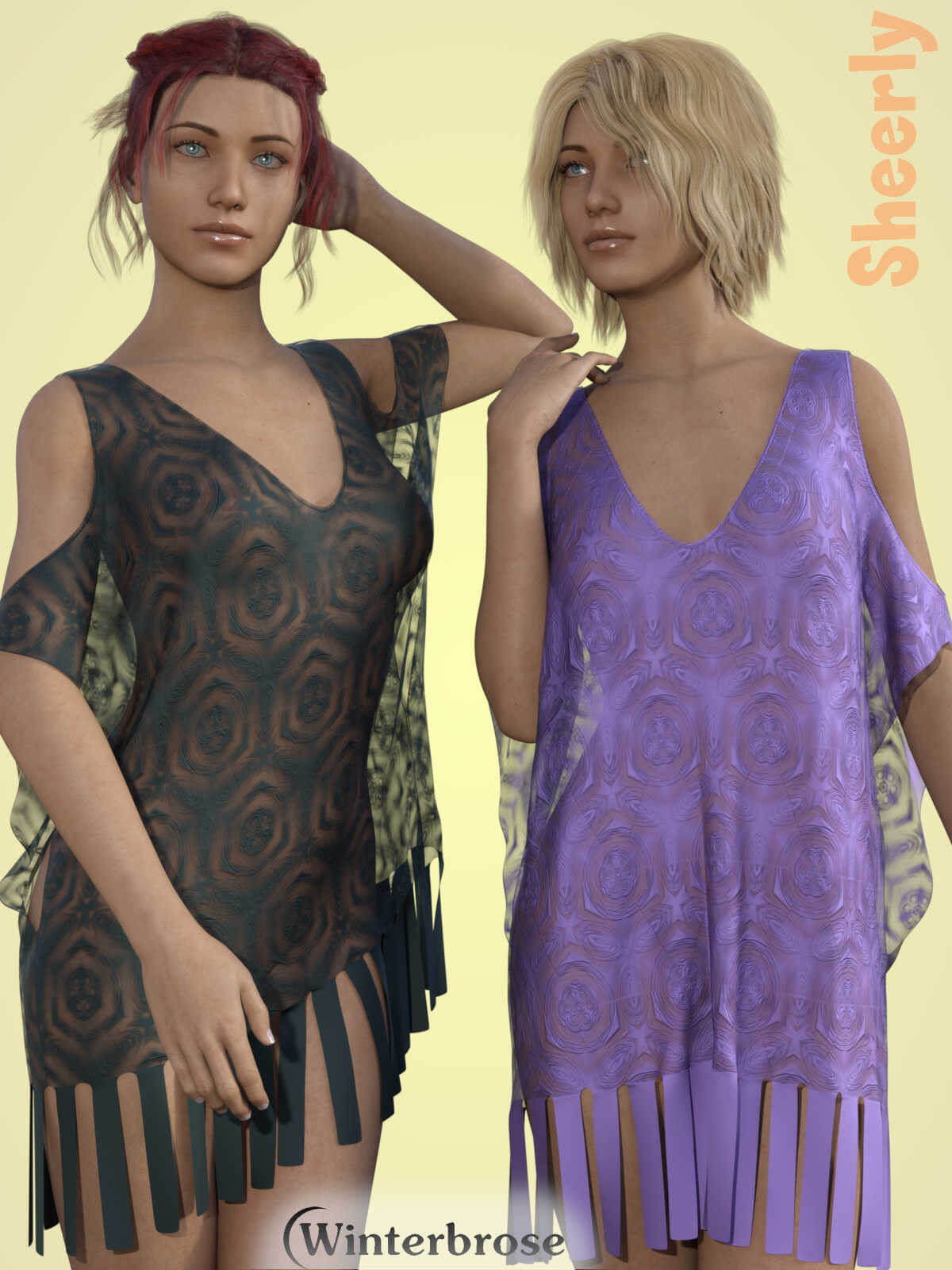 Sheerly Styles for DForce Baggy Beach Dress G8F Daz Studio by rolow
