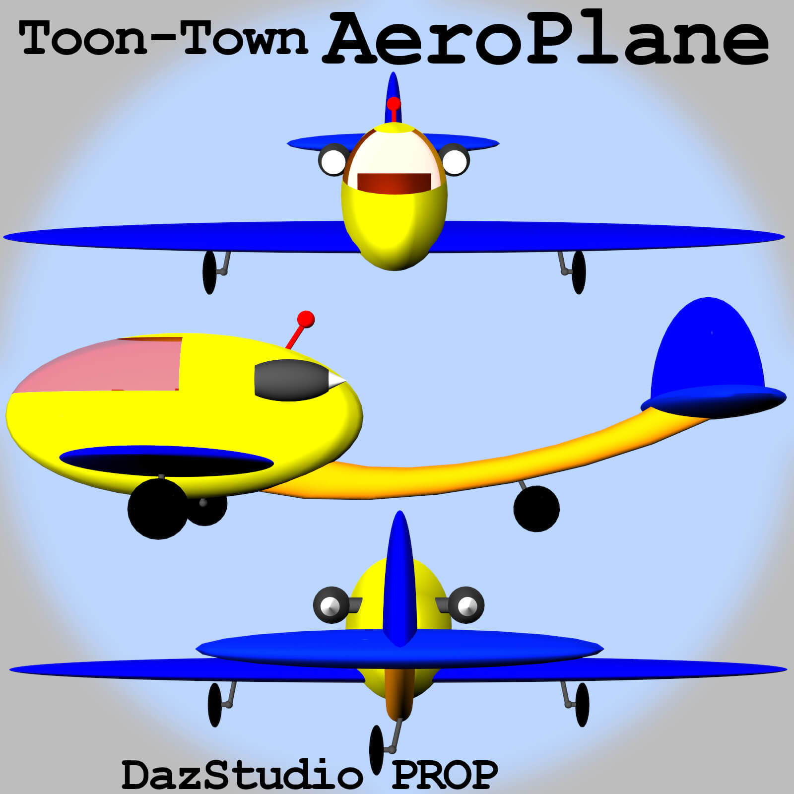 Toon-Town AeroPlane Daz Content by rolow