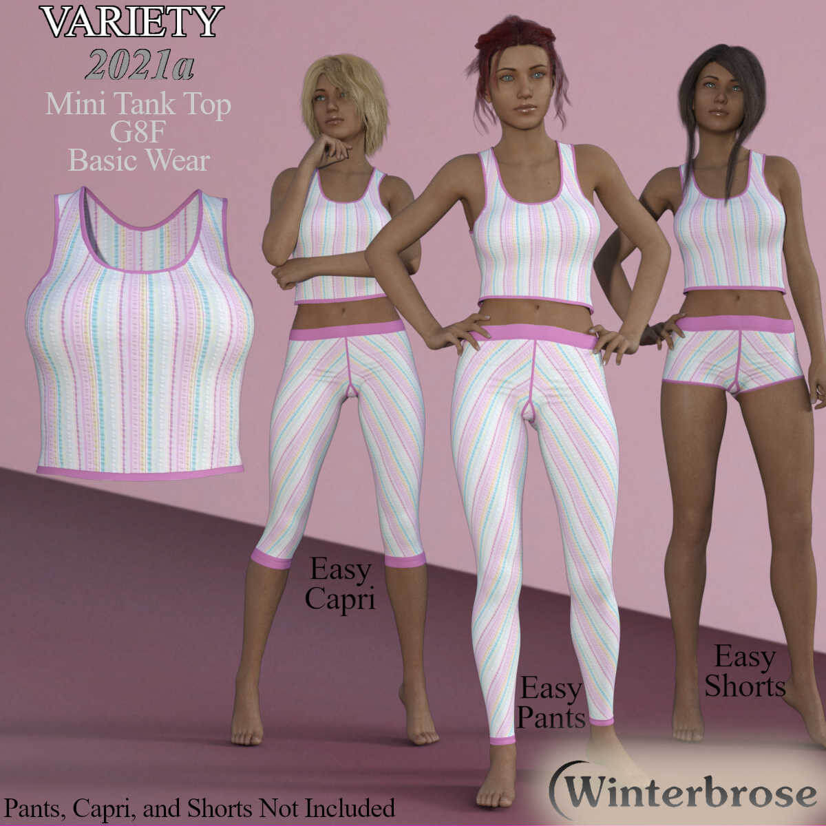 Variety 2021a Styles for Basic Wear 'Mini' Tank Top G8F - Free Daz ...