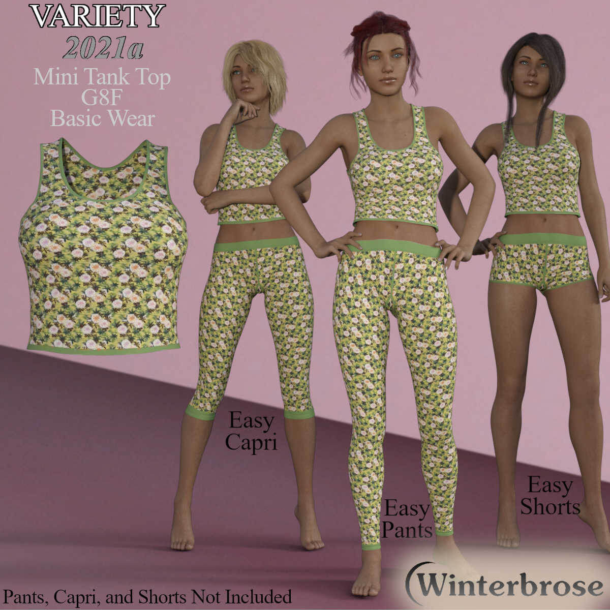 Variety 2021a Styles for Basic Wear 'Mini' Tank Top G8F - Free Daz ...