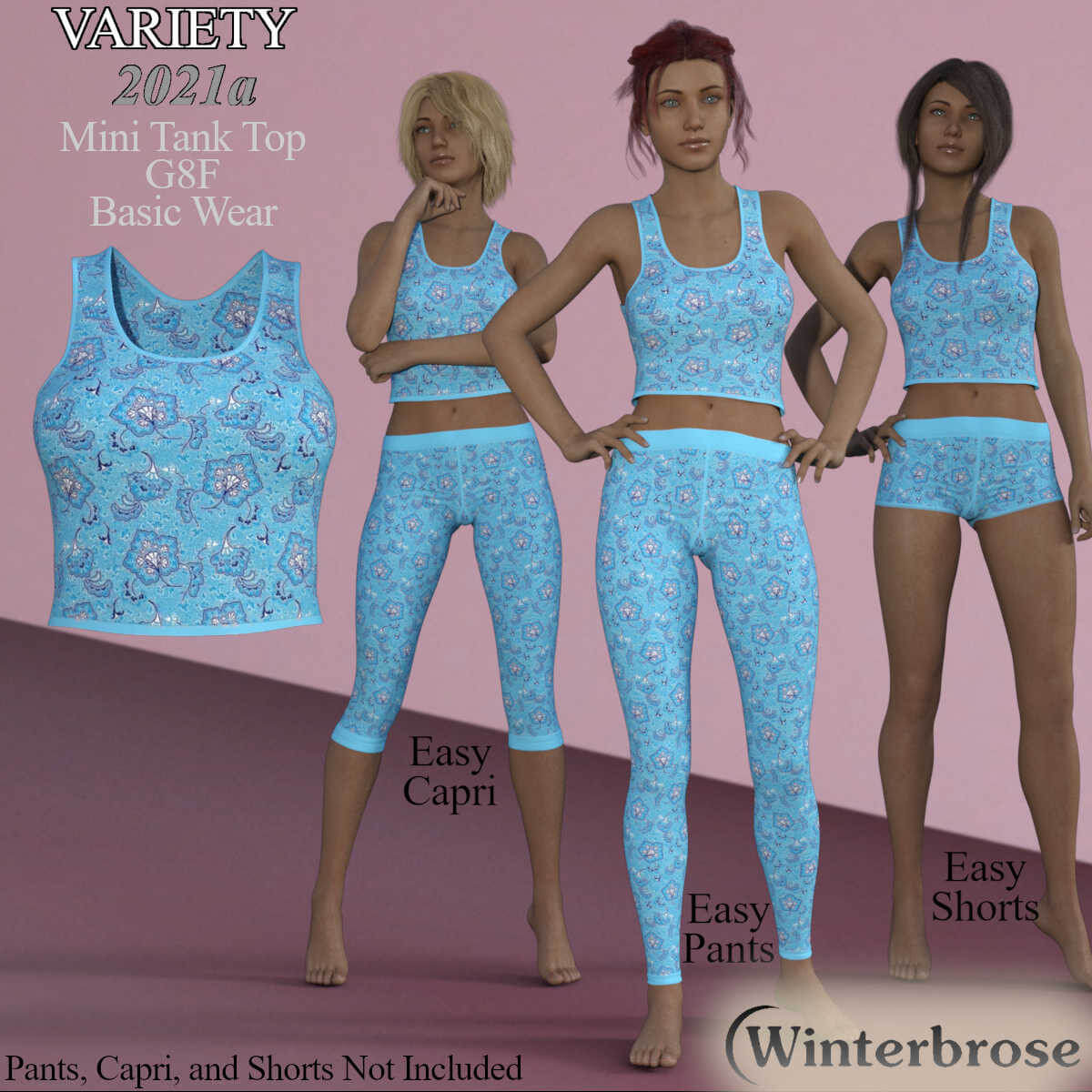 Variety 2021a Styles for Basic Wear 'Mini' Tank Top G8F - Free Daz ...