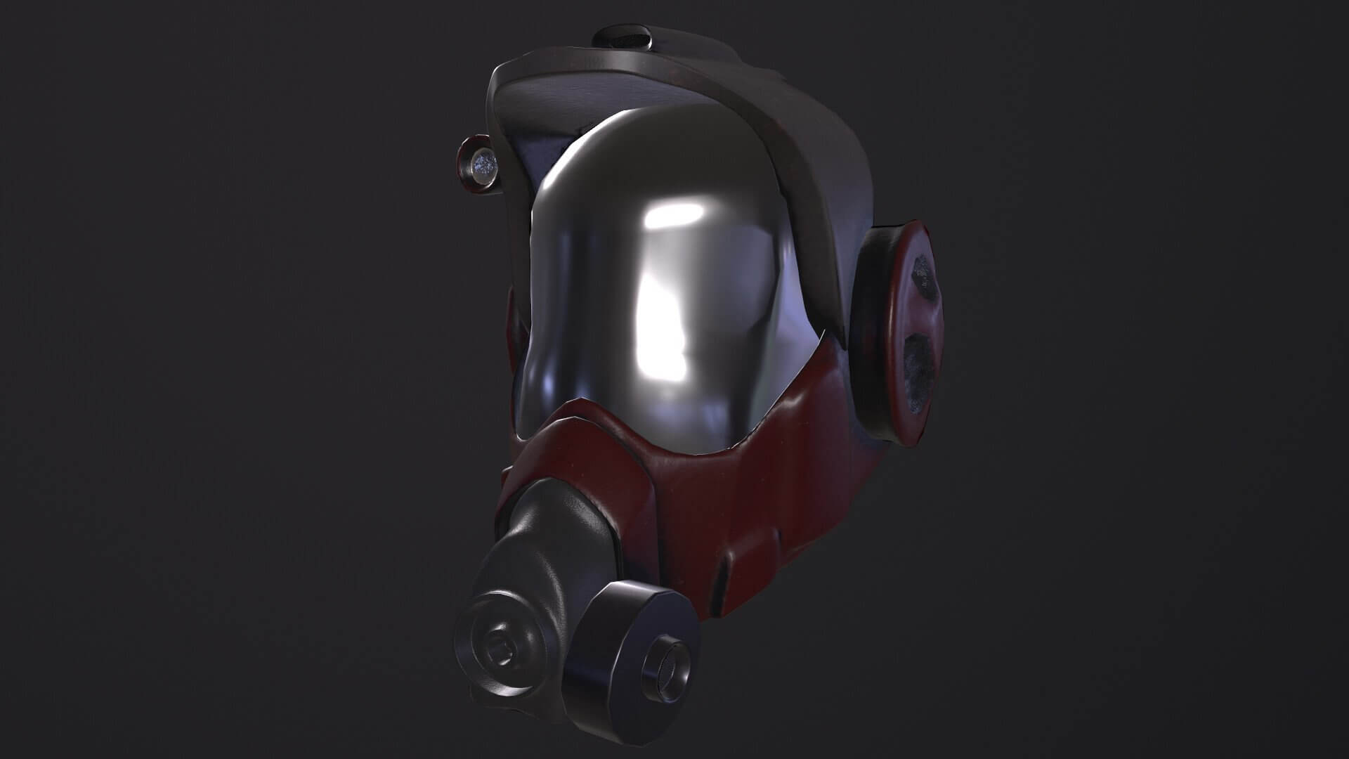 Helmet with Gas Mask - 3D Model by Roman_Musiiko