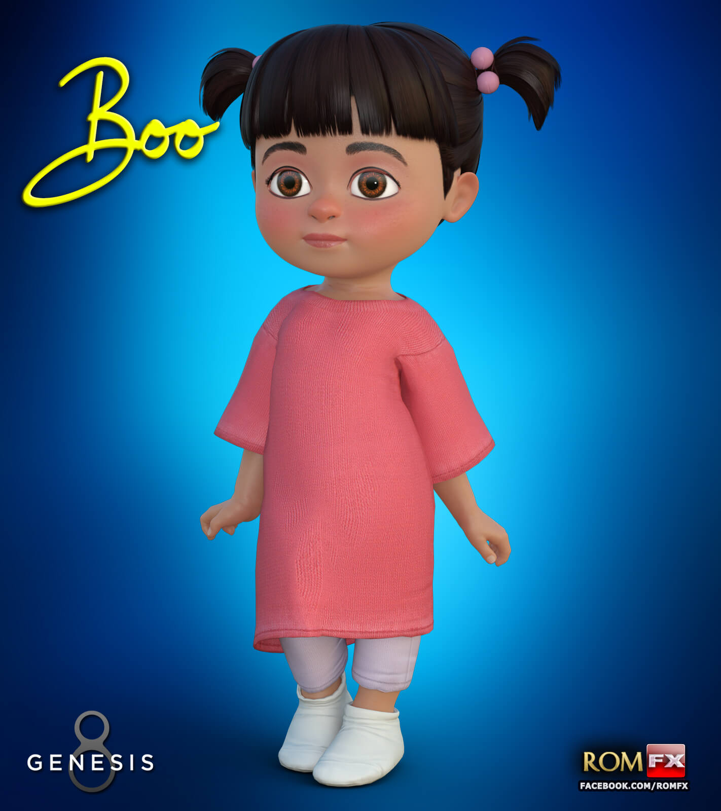 RFX Monsters Inc Boo For G8F And G8.1F - Daz Content by ROMFX