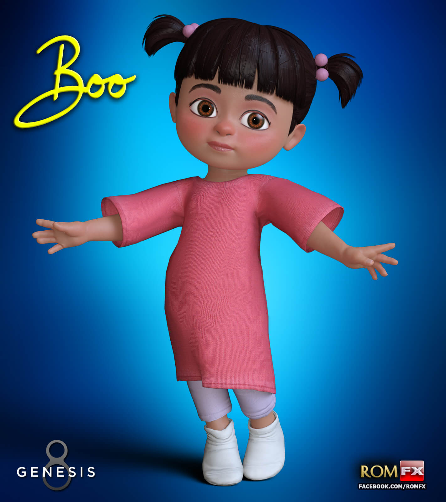 RFX Monsters Inc Boo For G8F And G8.1F - Daz Content by ROMFX