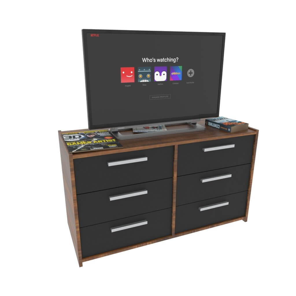 Wardrobe and Drawers / TV Stand Set - 3D Model by Ross Hankinson