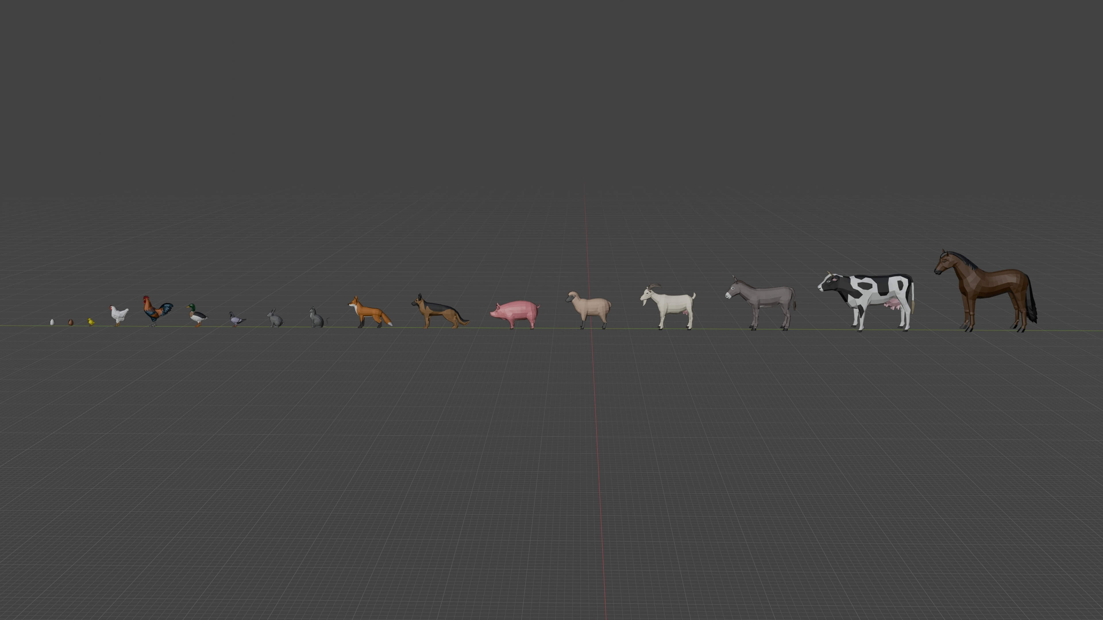 Farm Animals Lowpoly - 3D Model by rossty3d