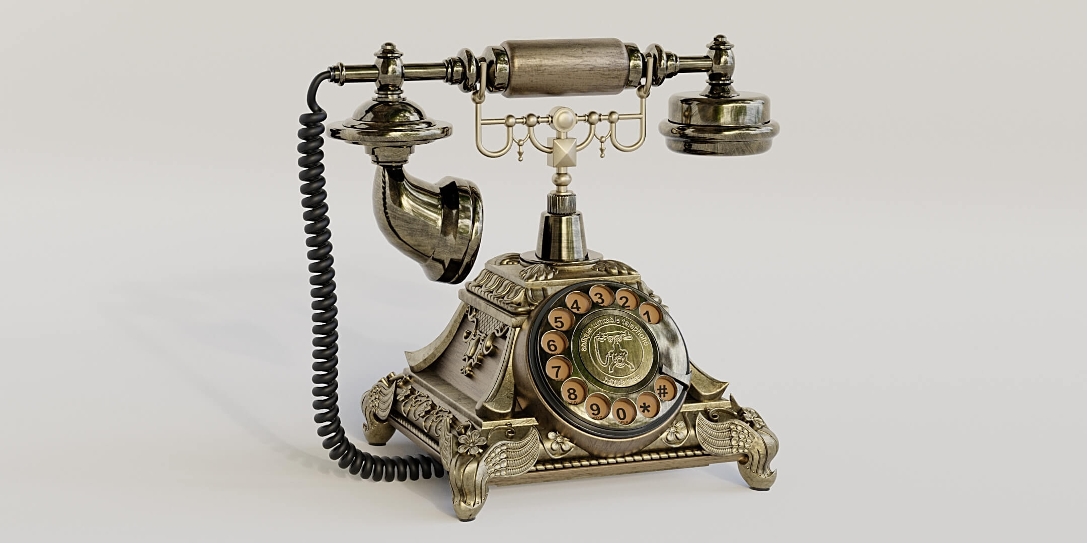 Retro Vintage Rotary Phone - 3D Model by rossty3d