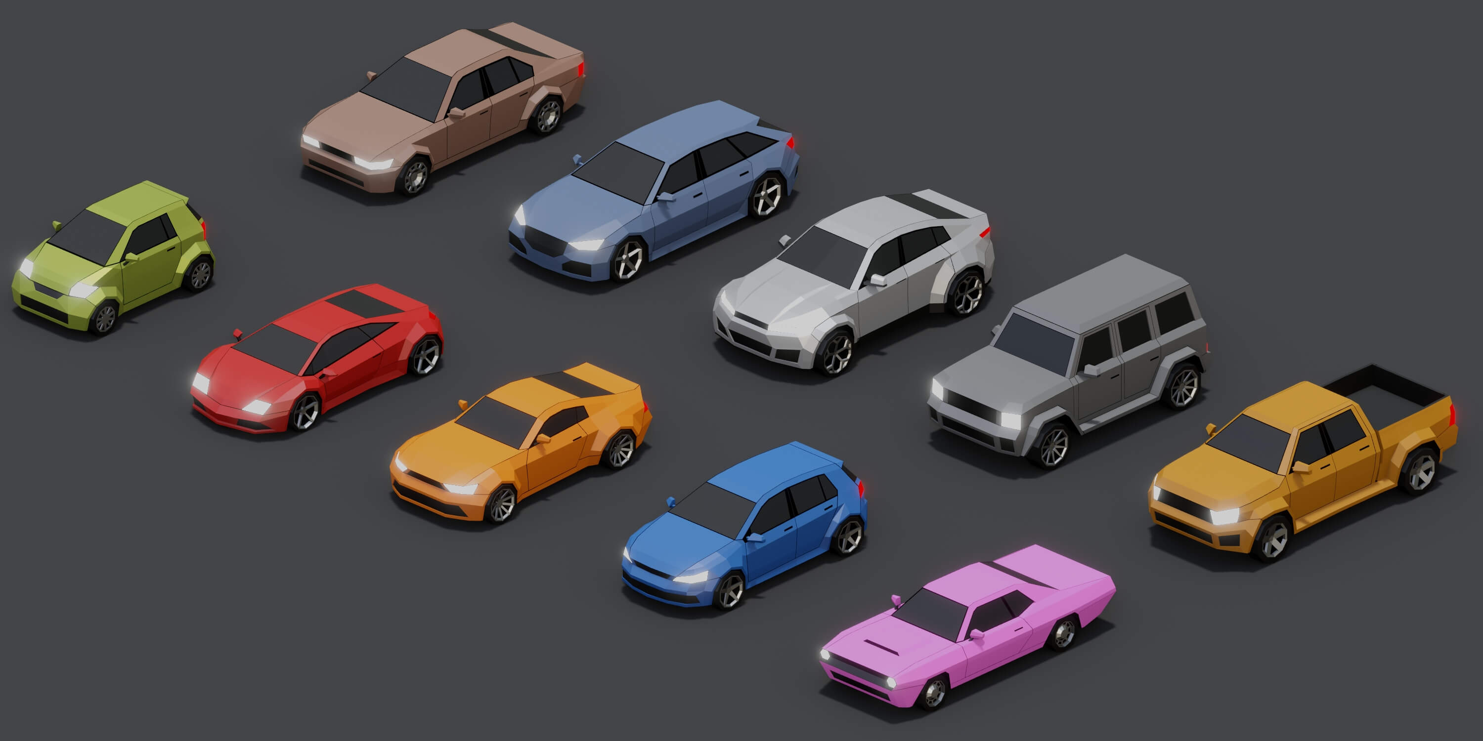 Stylized Lowpoly Cars - 3D Model by rossty3d