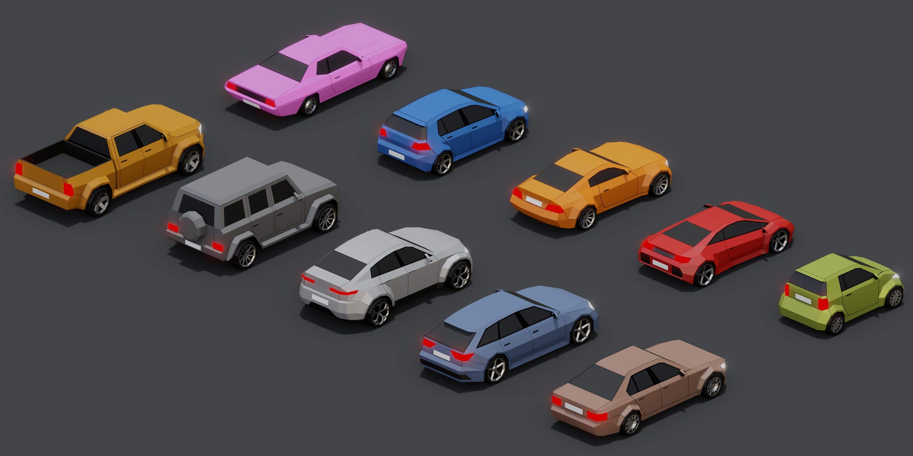 Stylized Lowpoly Cars - 3D Model by rossty3d
