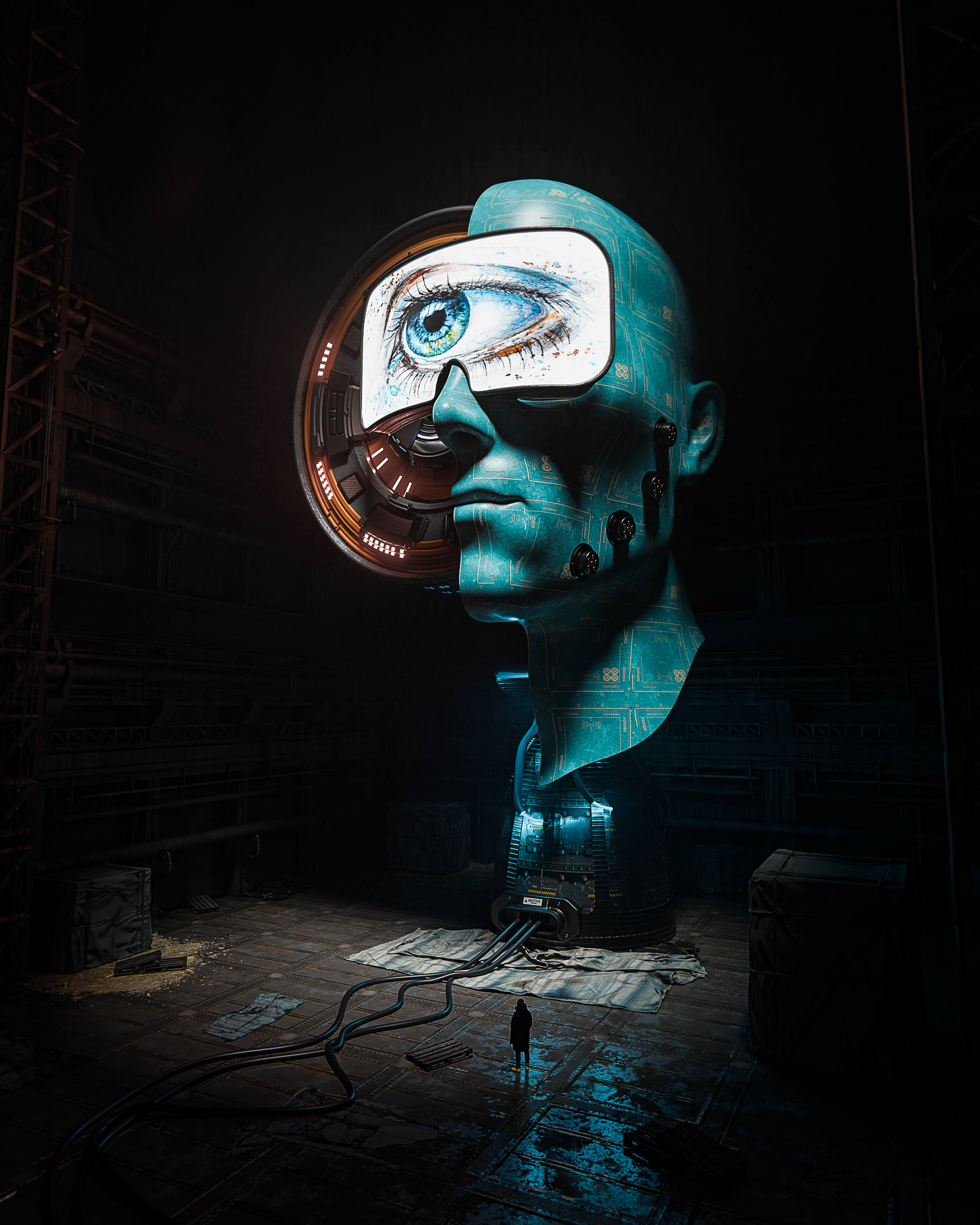 Blink of an AI 3D Render, Digital Art by Round3d_pixel