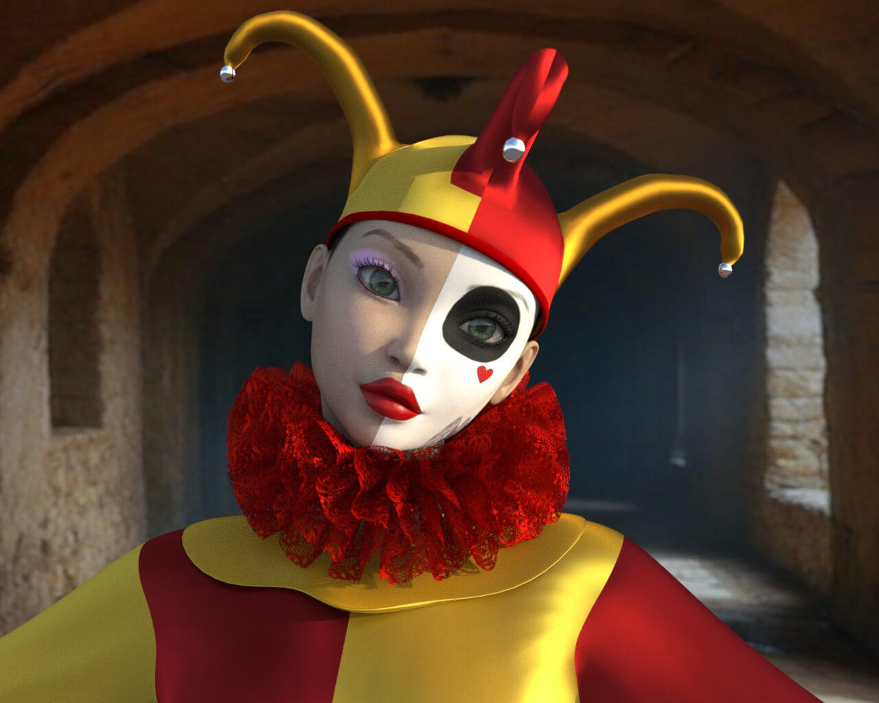 Behind the Mask... (Flora) 3D Render, Digital Art by Rozsakert67