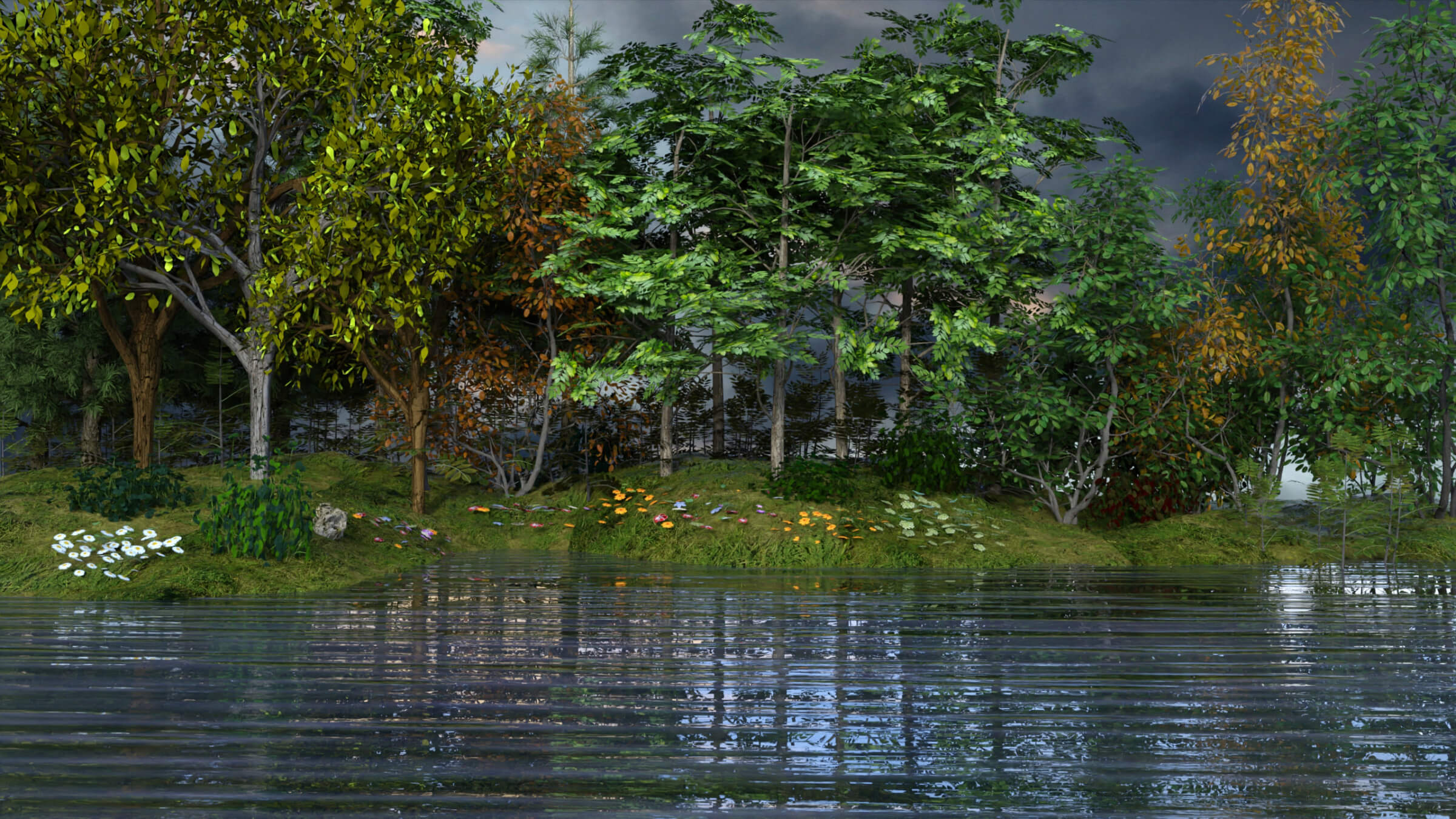 Lakeside 3D Render, Digital Art by Rozsakert67