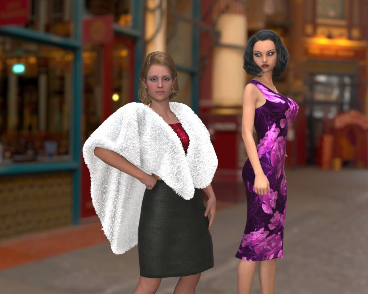 Rivals (Evelyn & Bascha) 3D Render, Digital Art by Rozsakert67