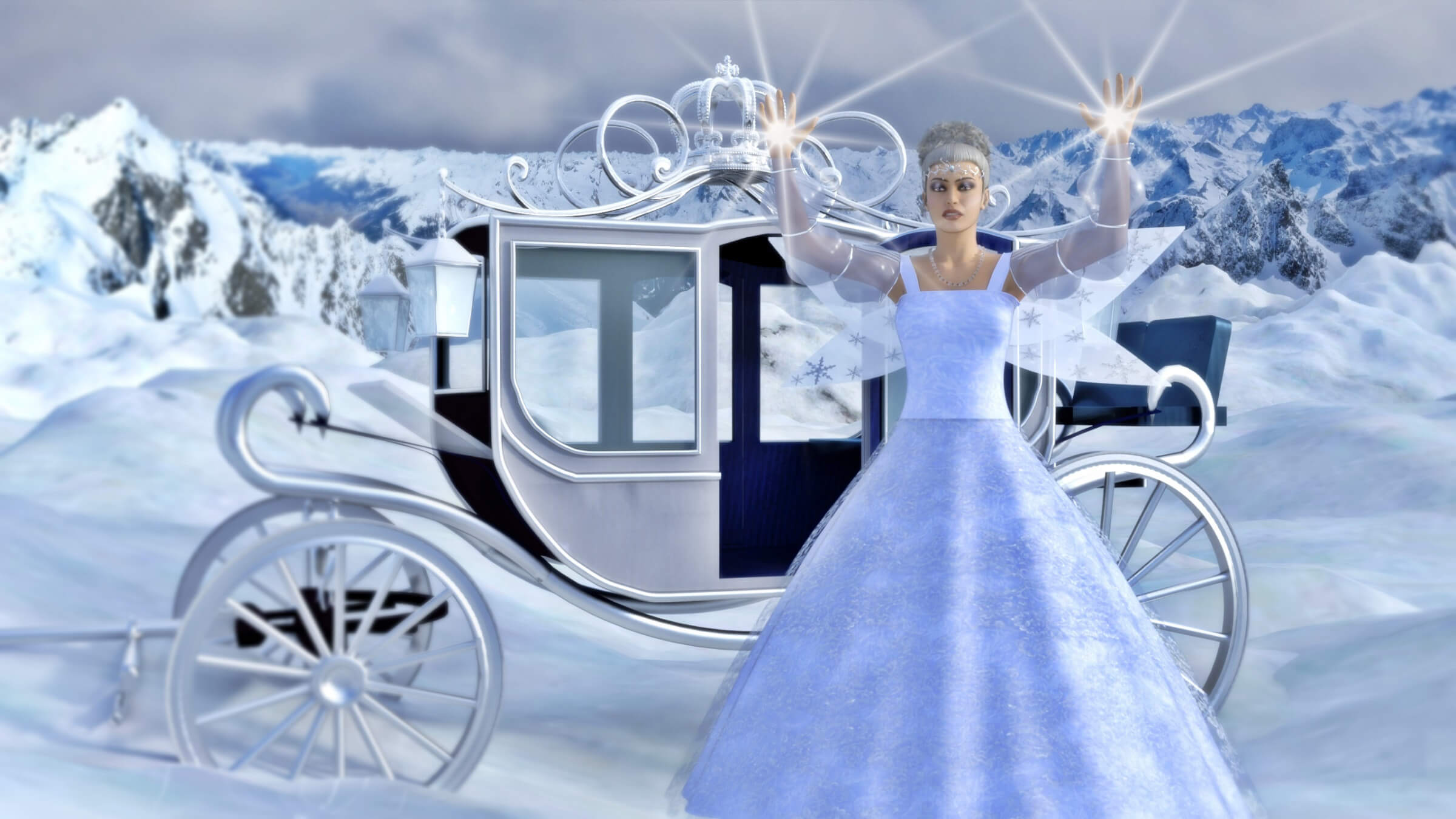 Snow fairy 3D Render, Digital Art by Rozsakert67