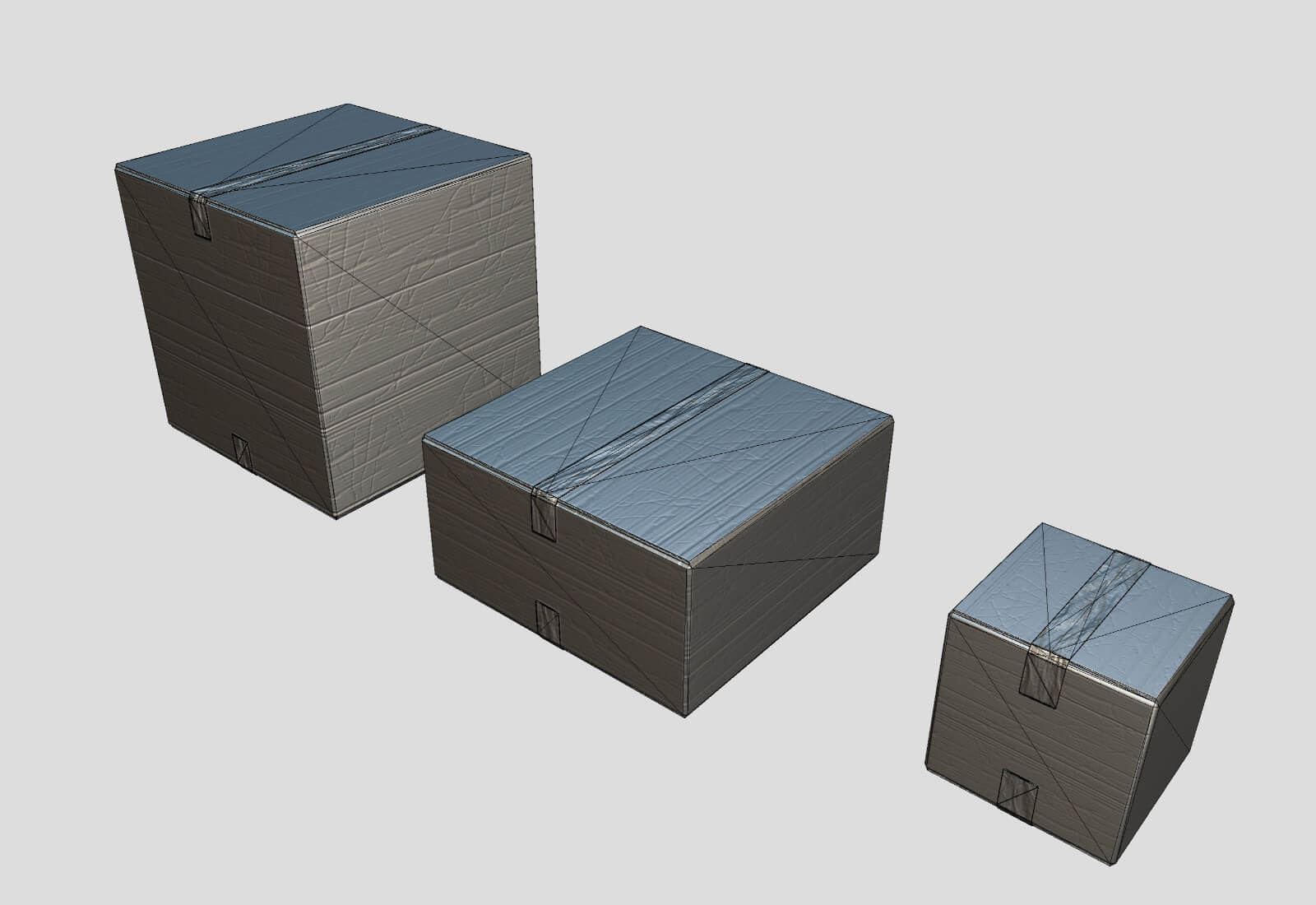 Cardboard Boxes - Free 3D Model by RRFREELANCE