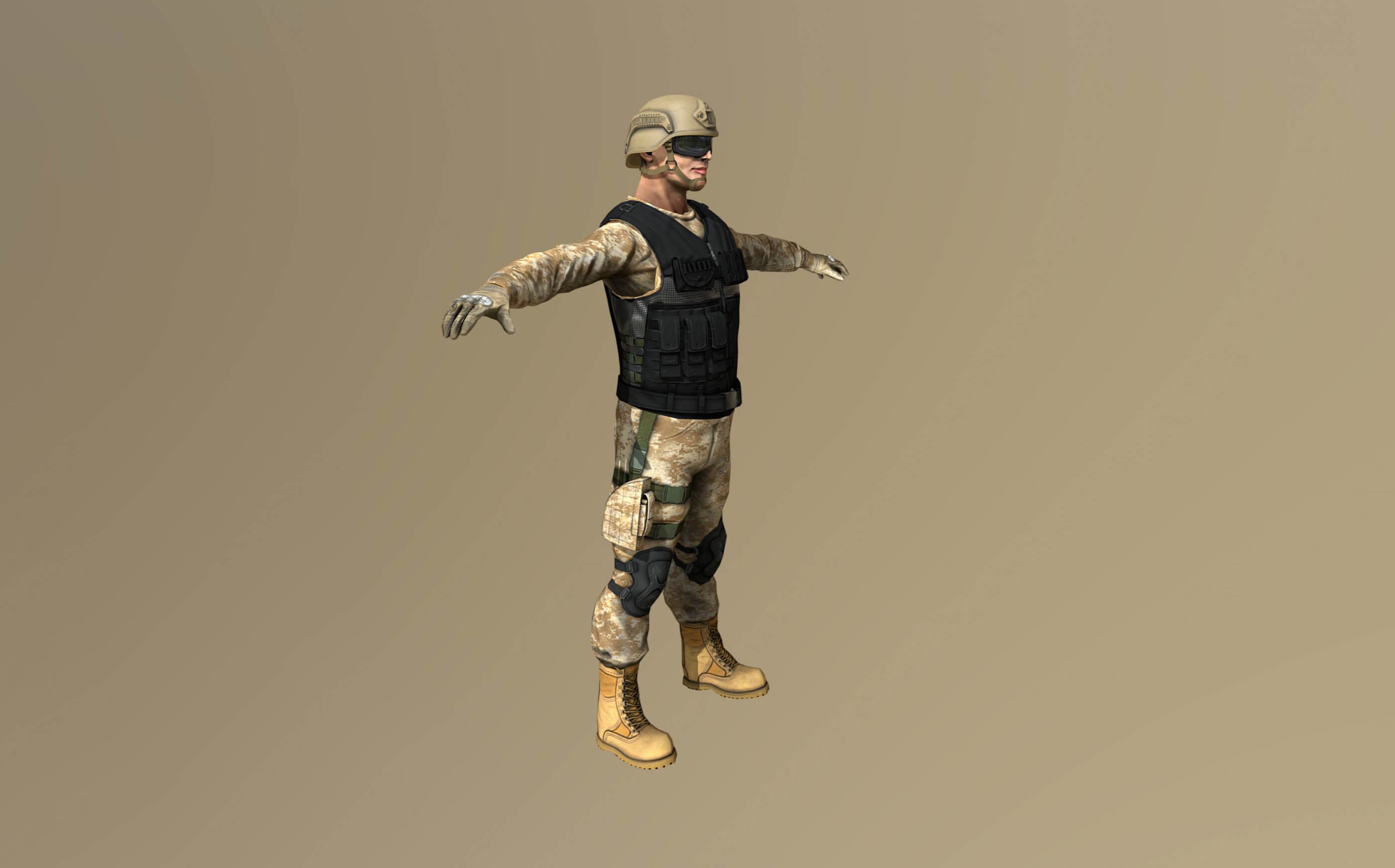Desert Soldier - 3D Model by RRFREELANCE
