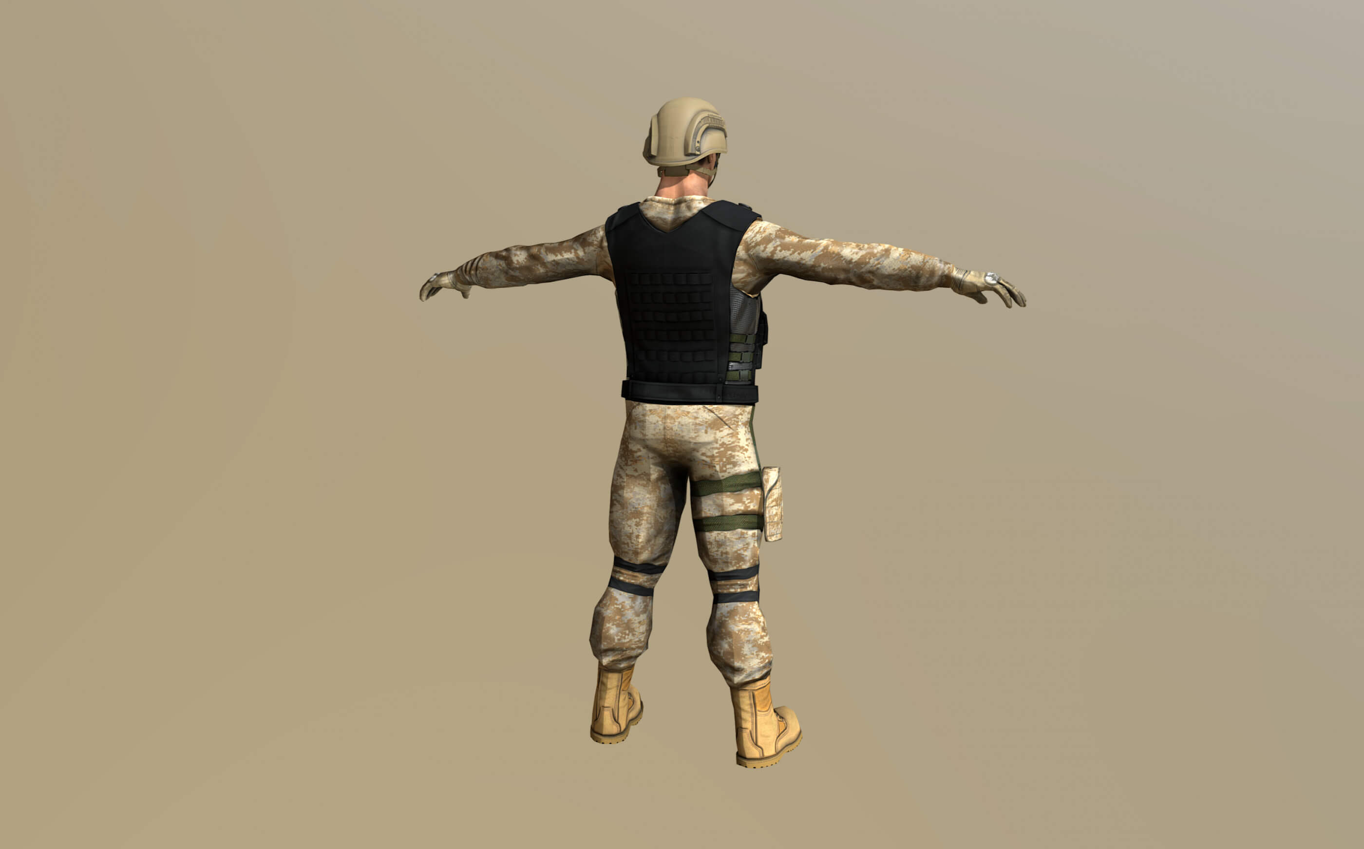 Desert Soldier - 3D Model by RRFREELANCE