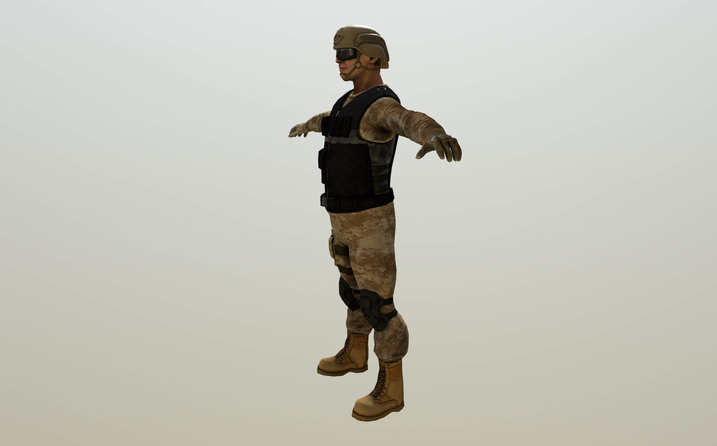Desert Soldier - 3D Model by RRFREELANCE