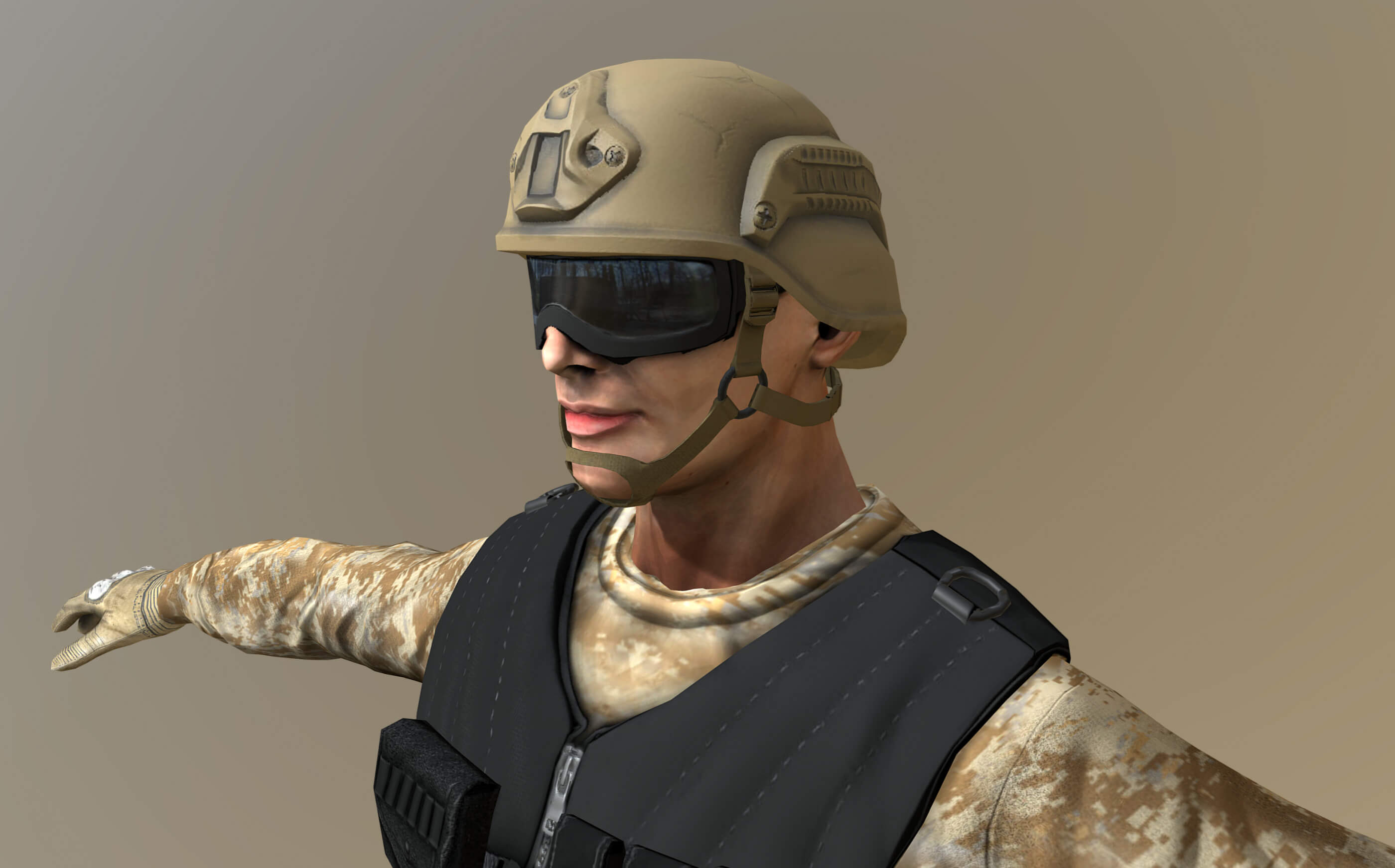 Desert Soldier - 3D Model by RRFREELANCE