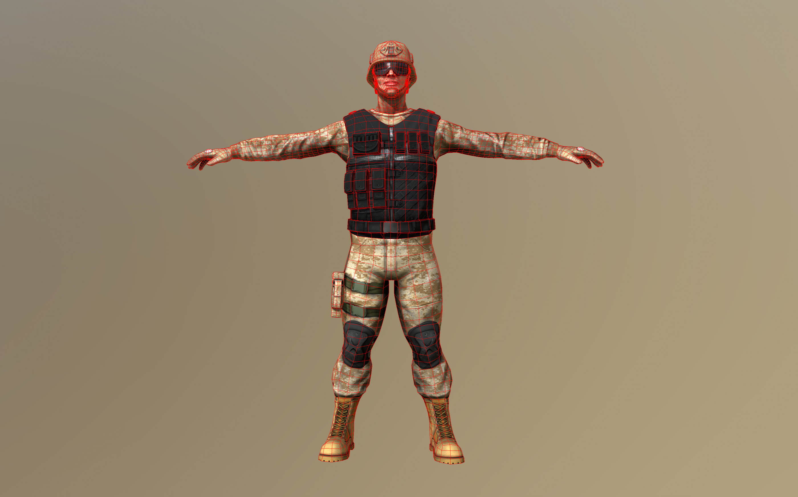 Desert Soldier - 3D Model by RRFREELANCE