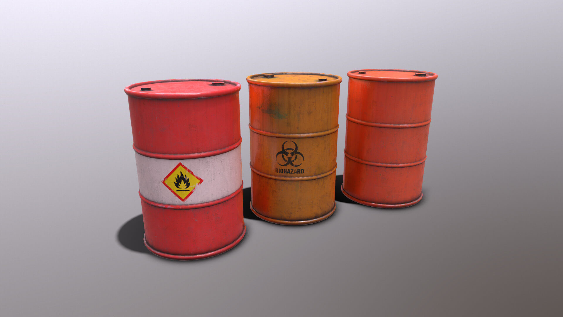 Flammable Barell + 2 extra textures - Free 3D Model by RRFREELANCE