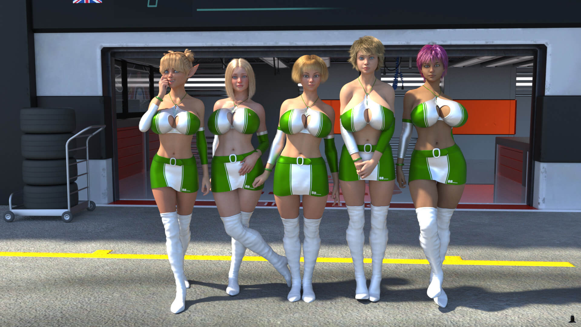 Team E Race Queens 3D Render, Digital Art by rrkknight3
