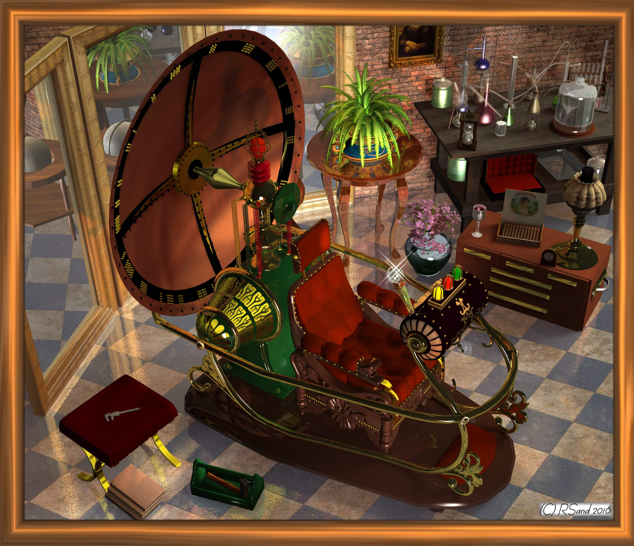 The Time Traveler's Lab 3D Render, Digital Art by RSand55