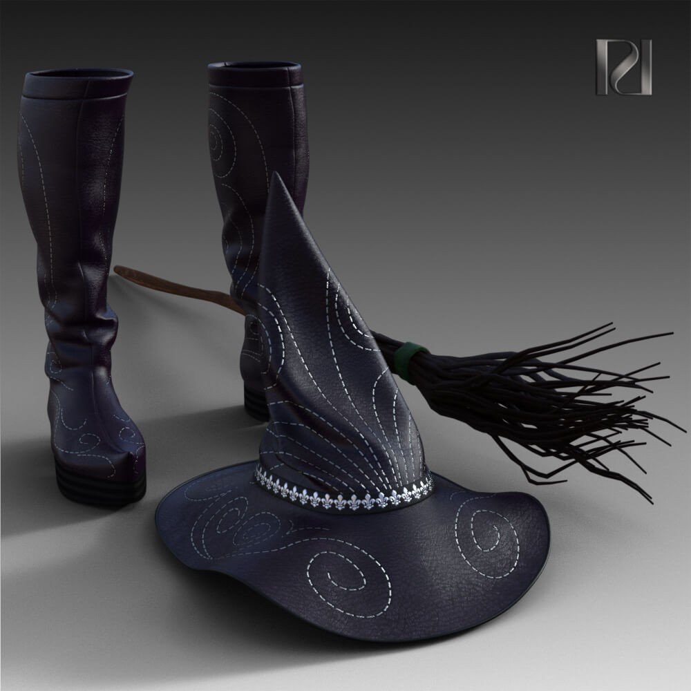 Carnival Style 11 - Witch Accesories for G8F Daz Content by RumenD