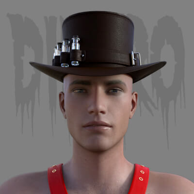 Dieselpunk Hat 02 for G8M, G8.1M - Daz Content by RumenD