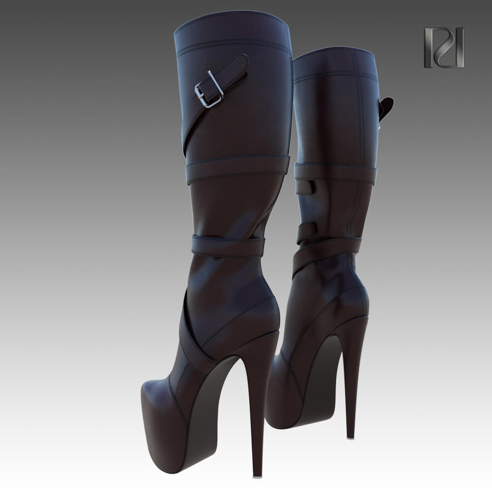 Heel Boots SXS72 - 3D Model by RumenD