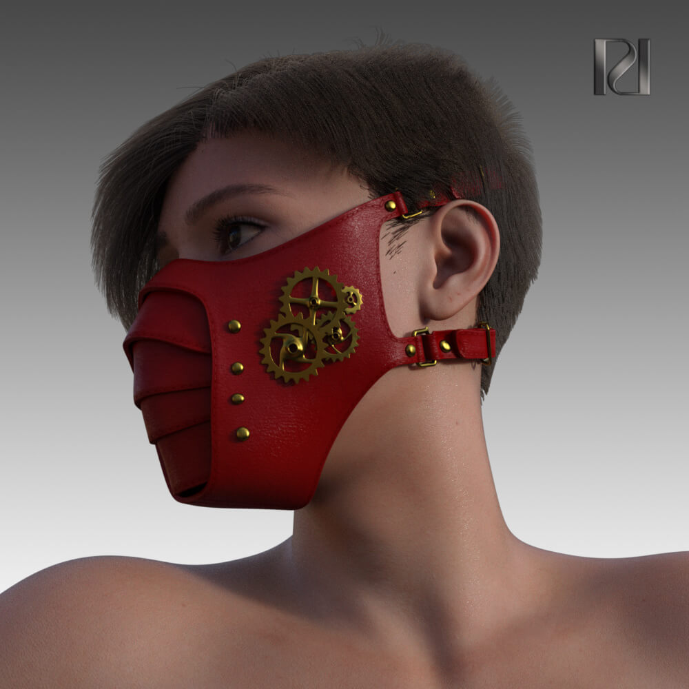 Steampunk Mask 04 for G8F, G8.1F, G9 - Daz Content by RumenD