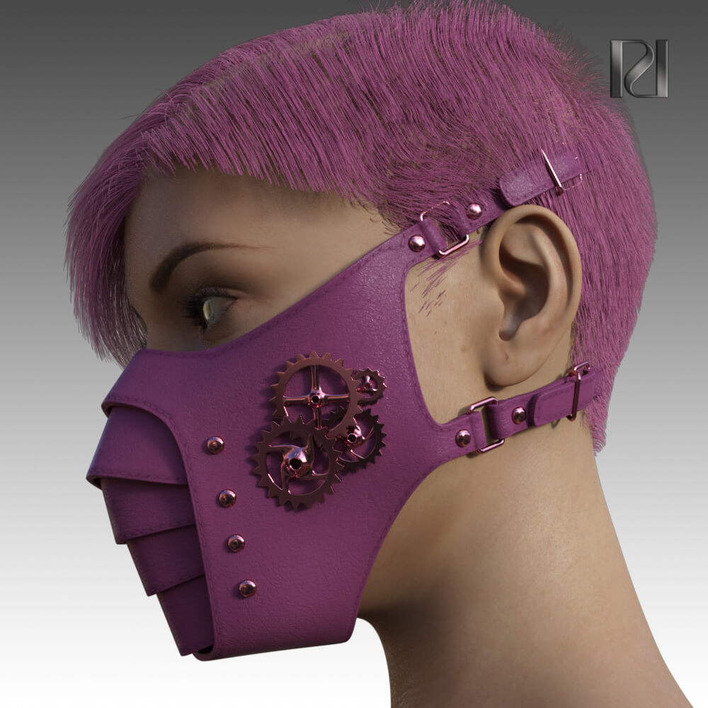 Steampunk Mask 04 for G8F, G8.1F, G9 - Daz Content by RumenD