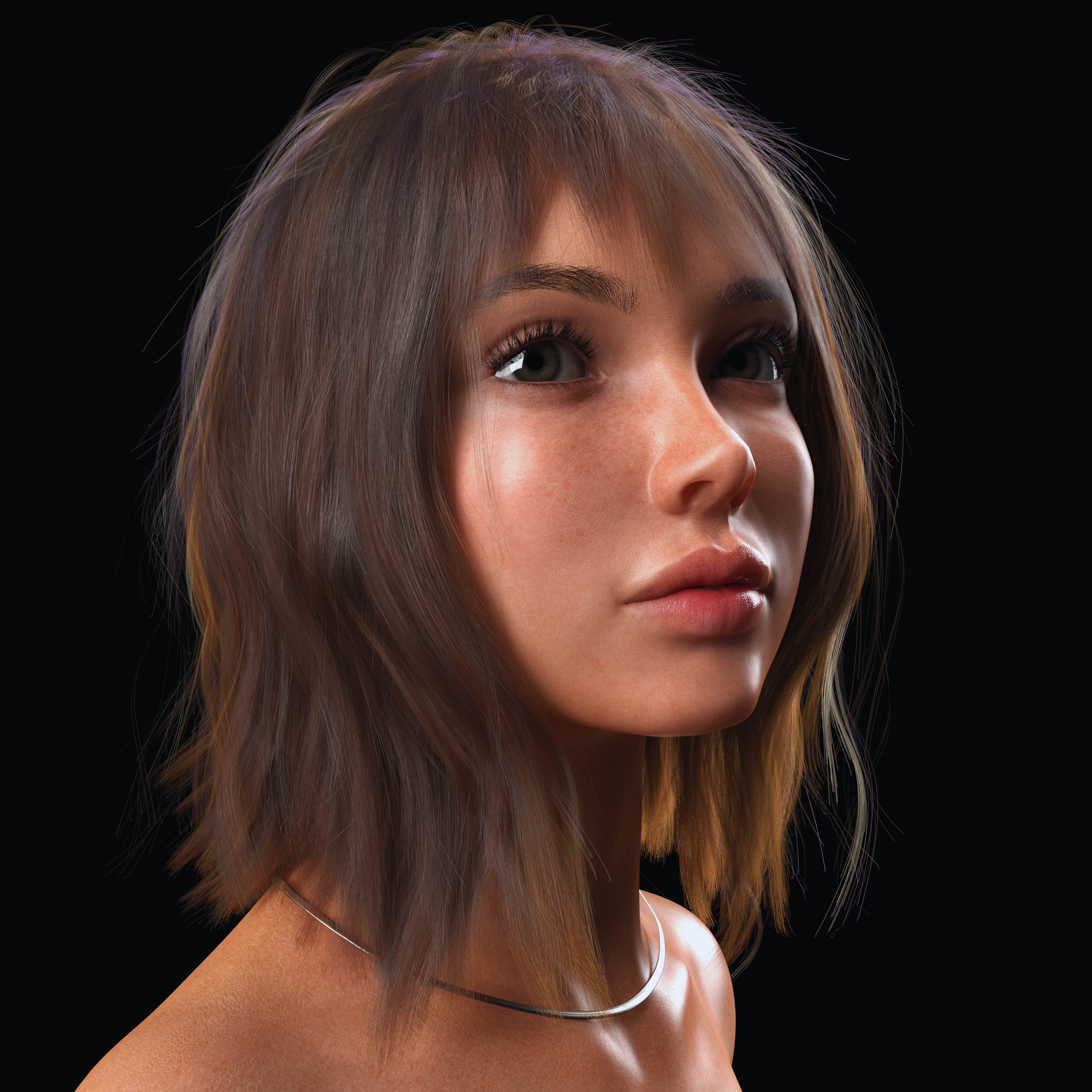 Soft Light Portrait #1 3D Render, Digital Art by RUNI3D