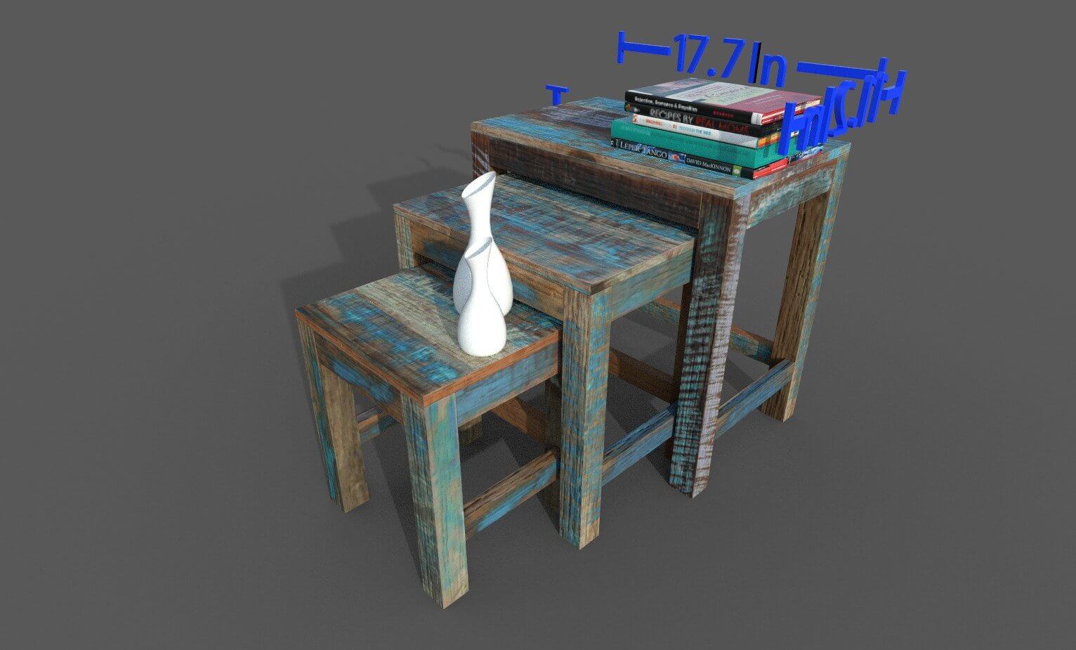 Maha Solid Wood Table Set - 3D Model by rushikesh mhetre