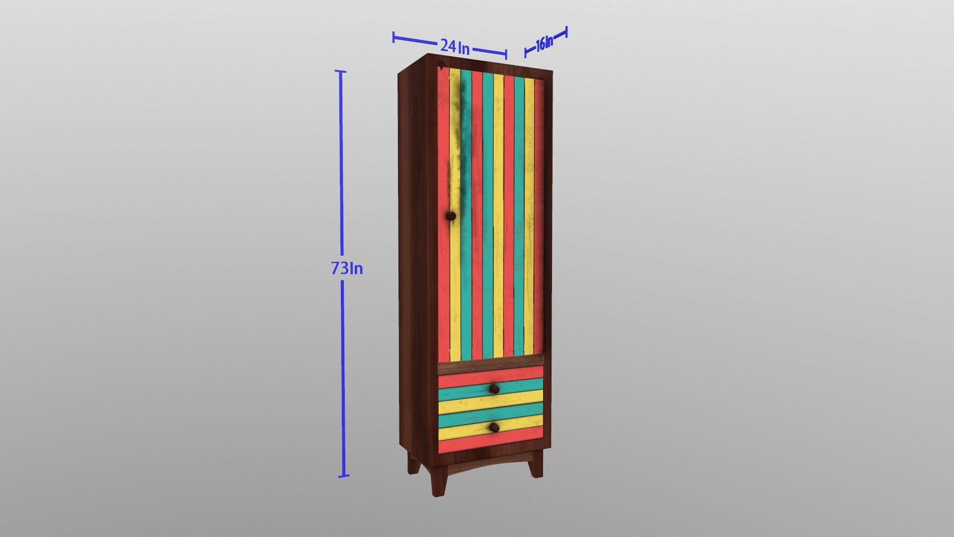 Wood Storage Cabinet - 3D Model by rushikesh mhetre