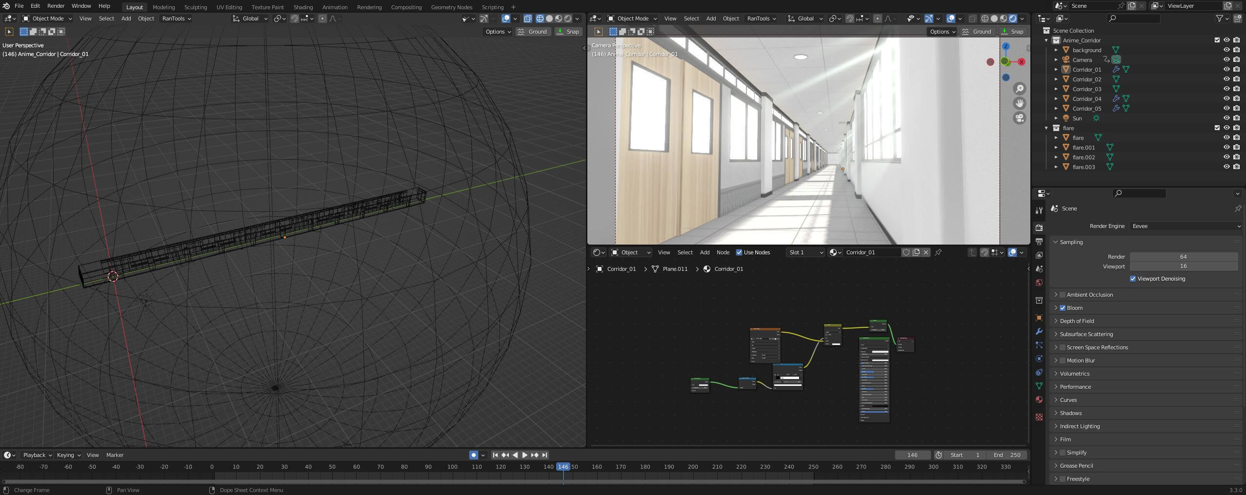 Anime Corridor - 3D Model by RYANMAICOL