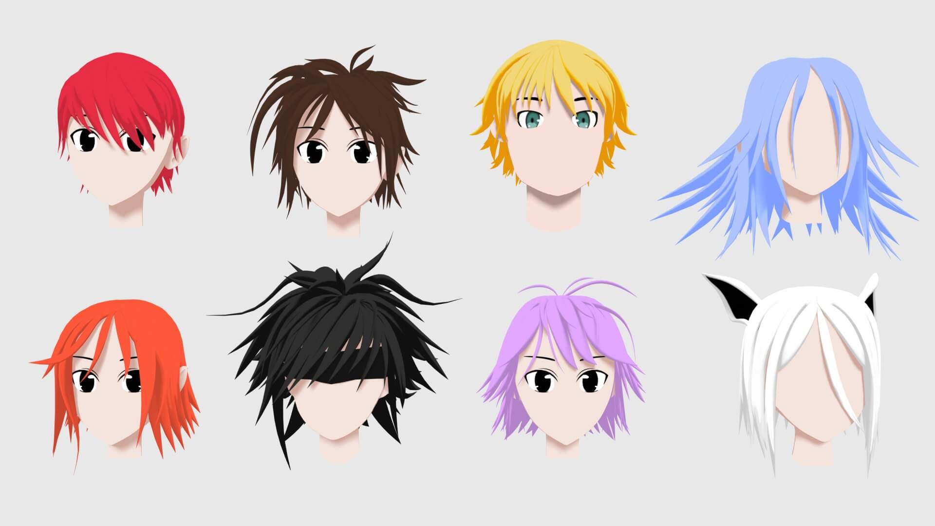 Anime Hair Collection - 3D Model by RYANMAICOL