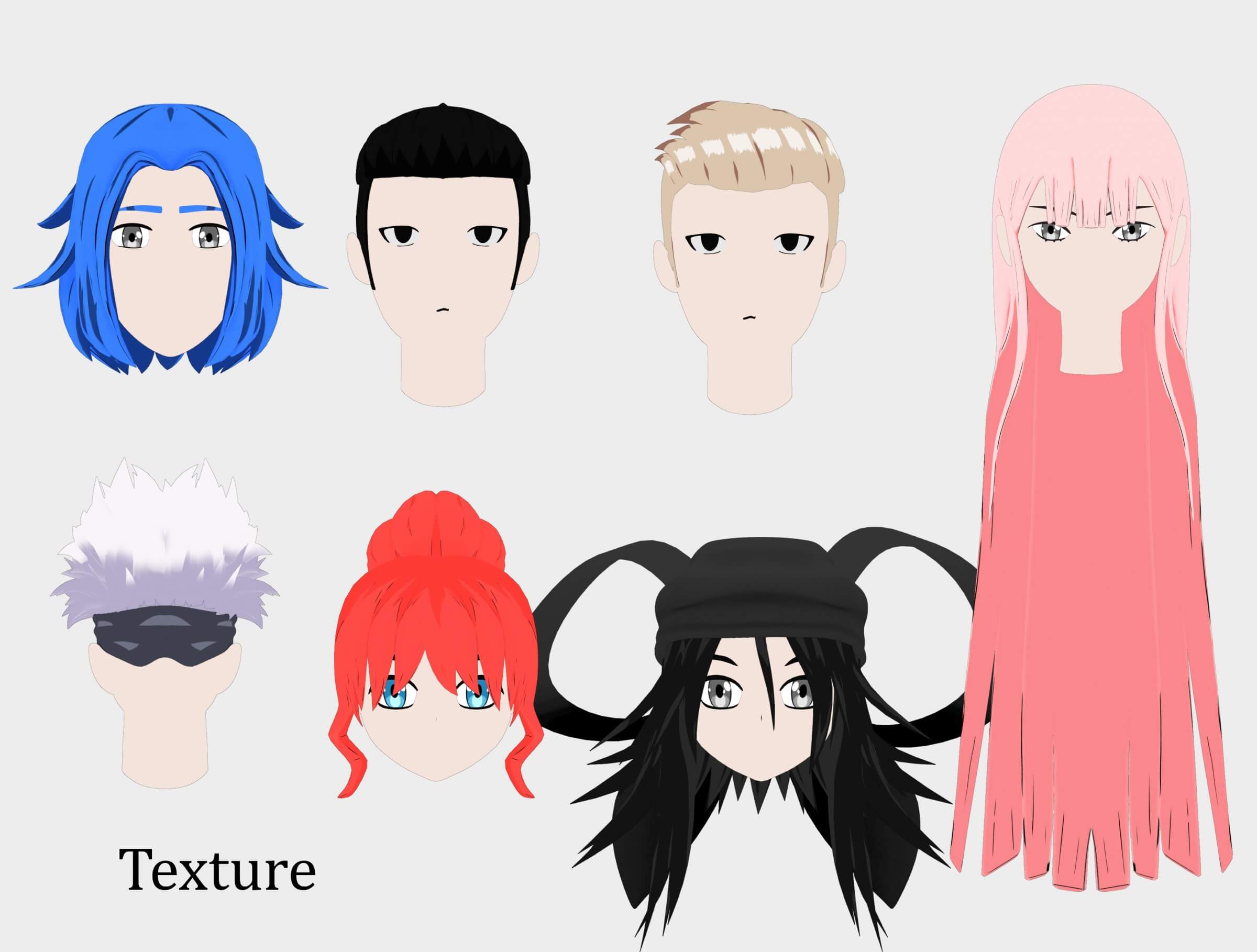 Anime Hair Collection - 3D Model by RYANMAICOL