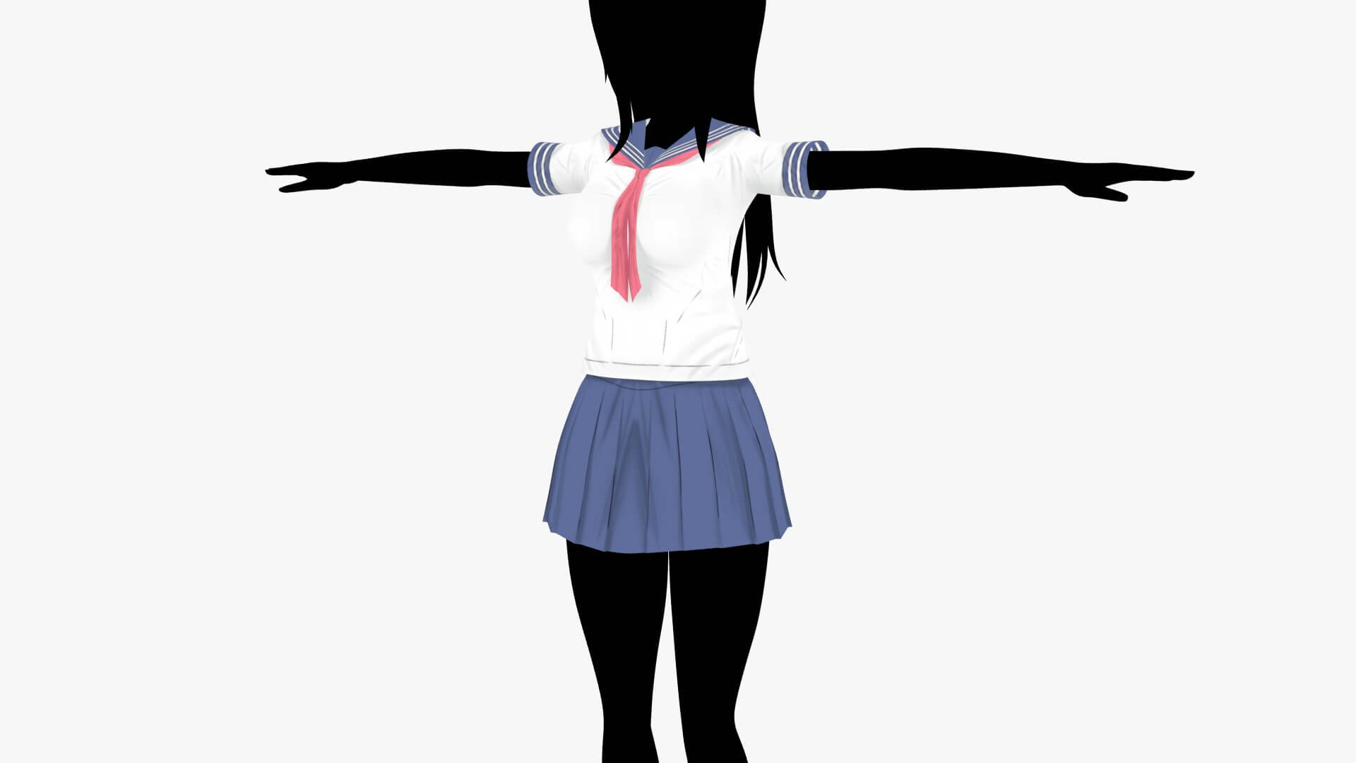 Anime Girl - School Uniform 3D Model by RYANMAICOL
