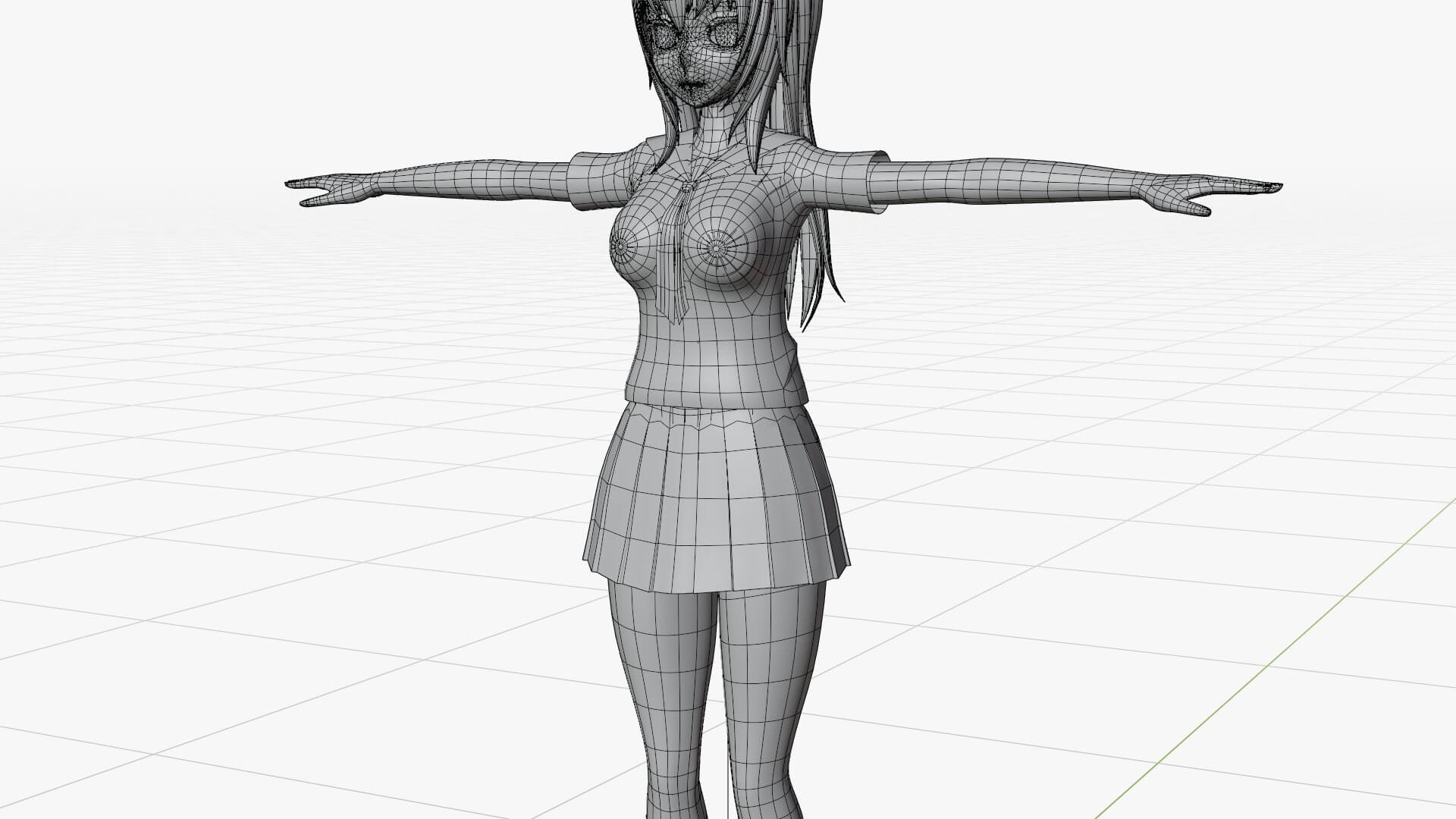 Anime Girl - School Uniform 3D Model by RYANMAICOL