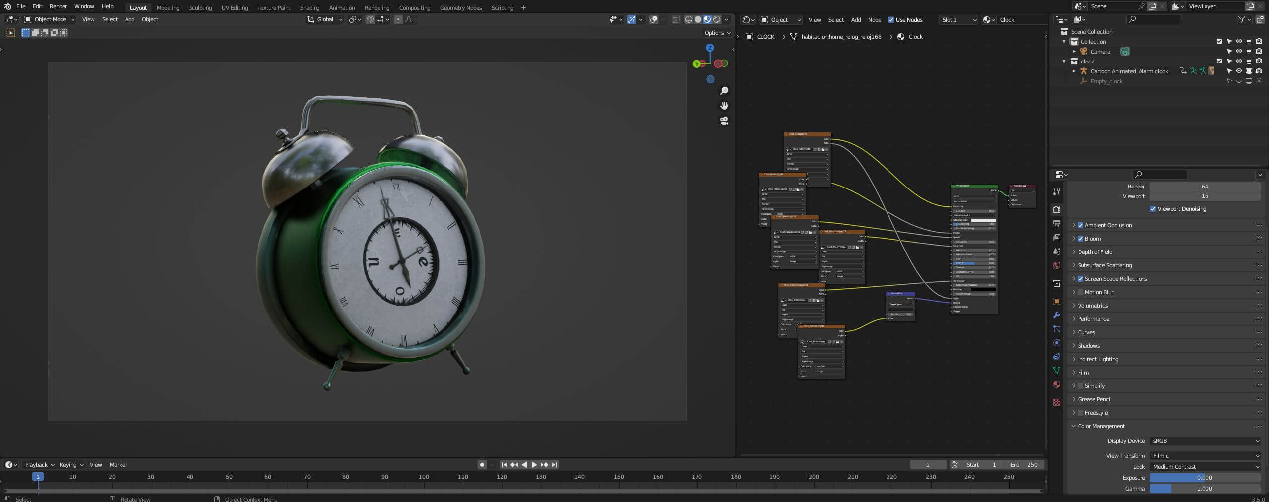 Cartoon Animated Alarm Clock - 3D Model by RYANMAICOL